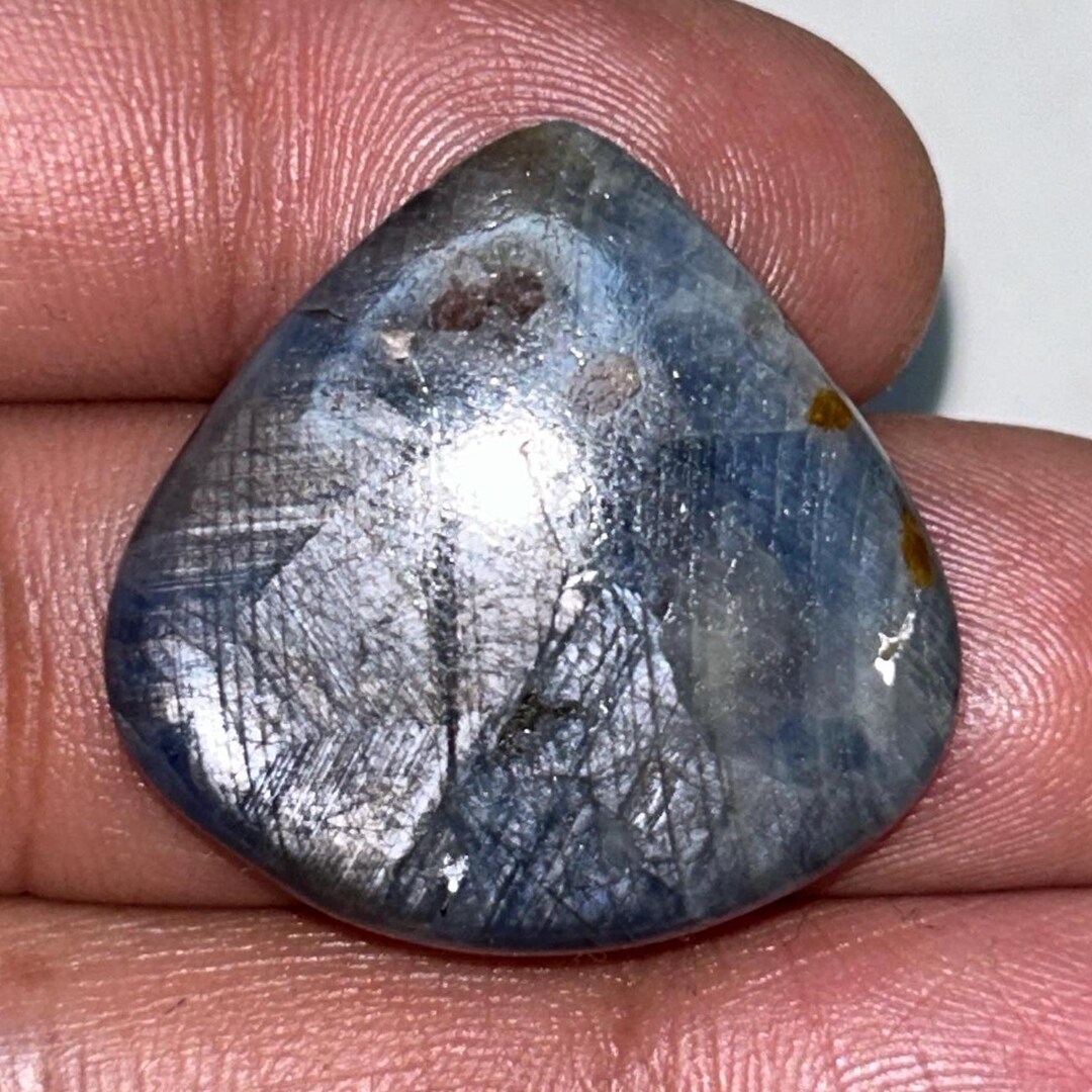 Blue Sapphire Cabochon Gemstone From Madagascar Natural 26x27x5 MM, 44. ...