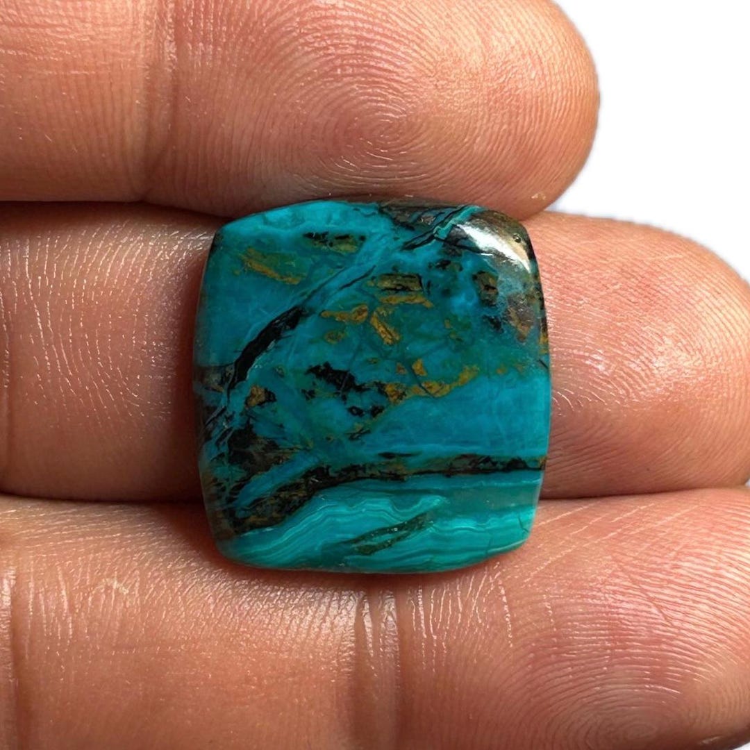 Blue Opalina Cabochon Gemstone From Peru Natural 19x19x4 MM, 14.85 Cts ...