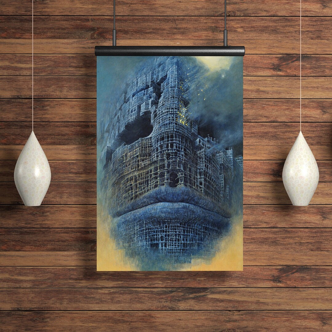 Zdzisław Beksiński Poster A3, Beksinski Burning Face Poster, Surreal ...