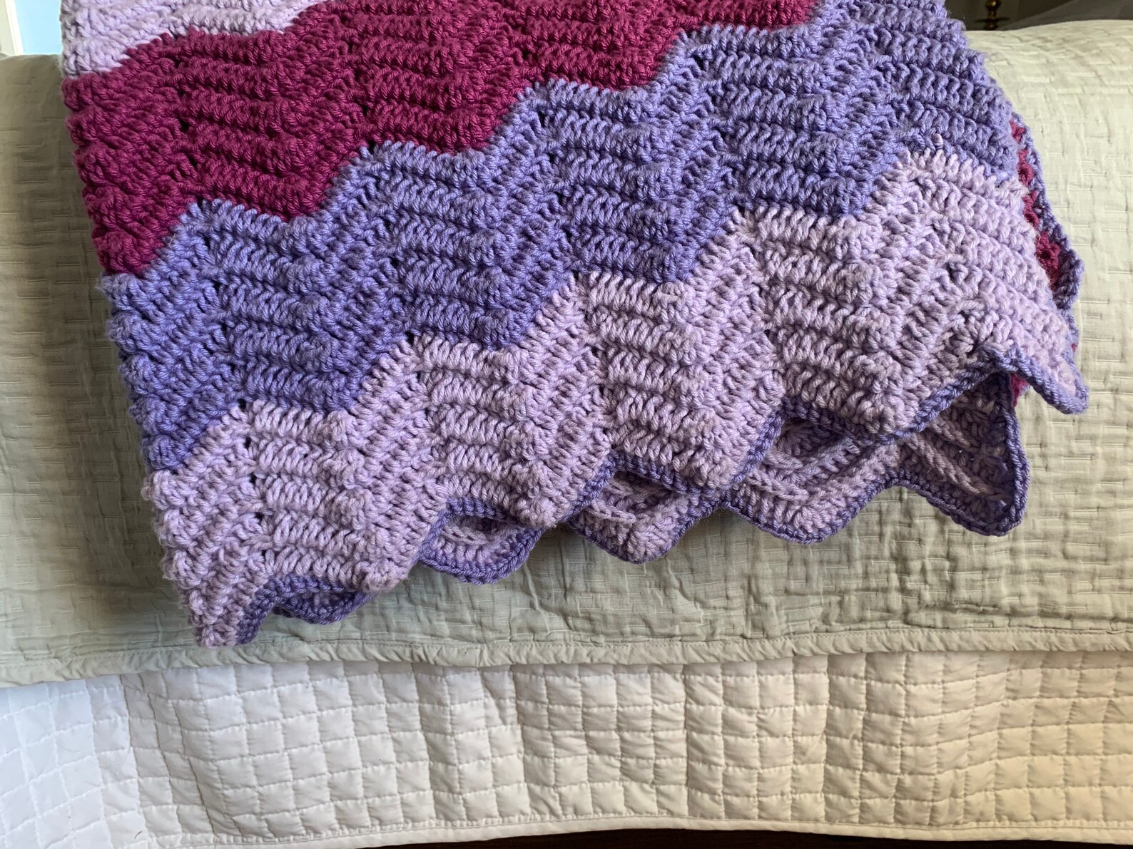 Purple Monochromatic Chevron Afghan - Etsy