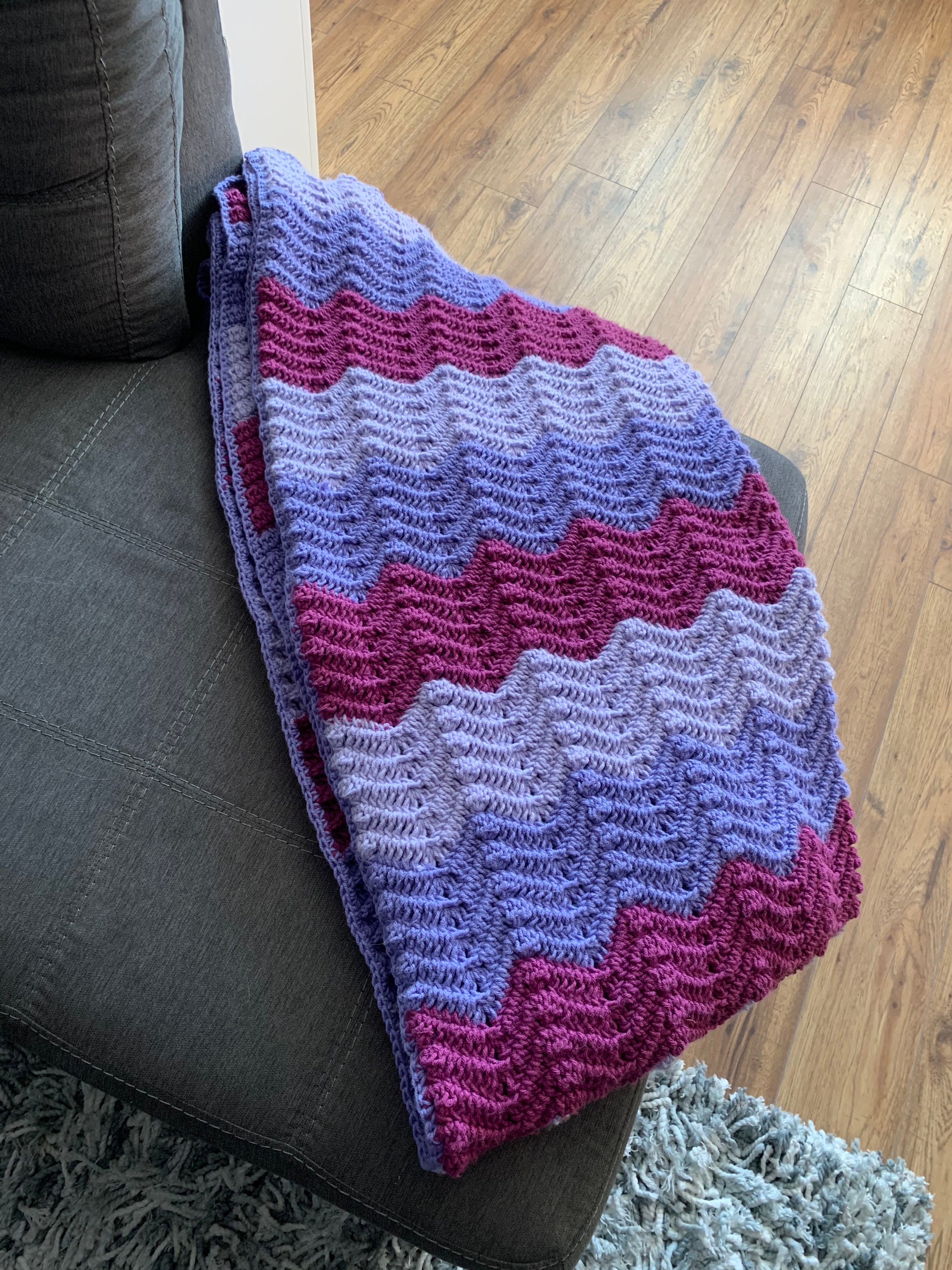 Purple Monochromatic Chevron Afghan - Etsy