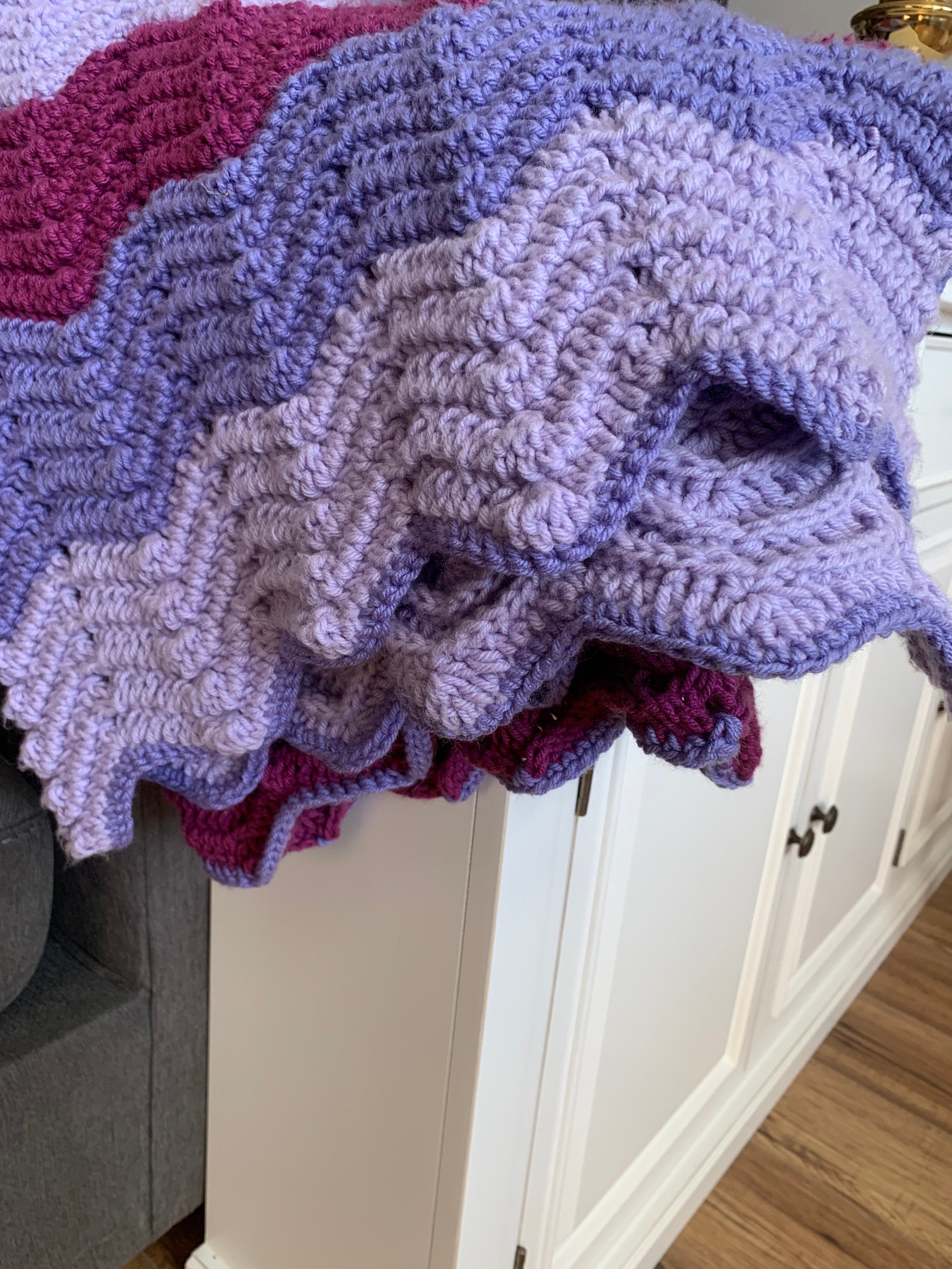 Purple Monochromatic Chevron Afghan - Etsy