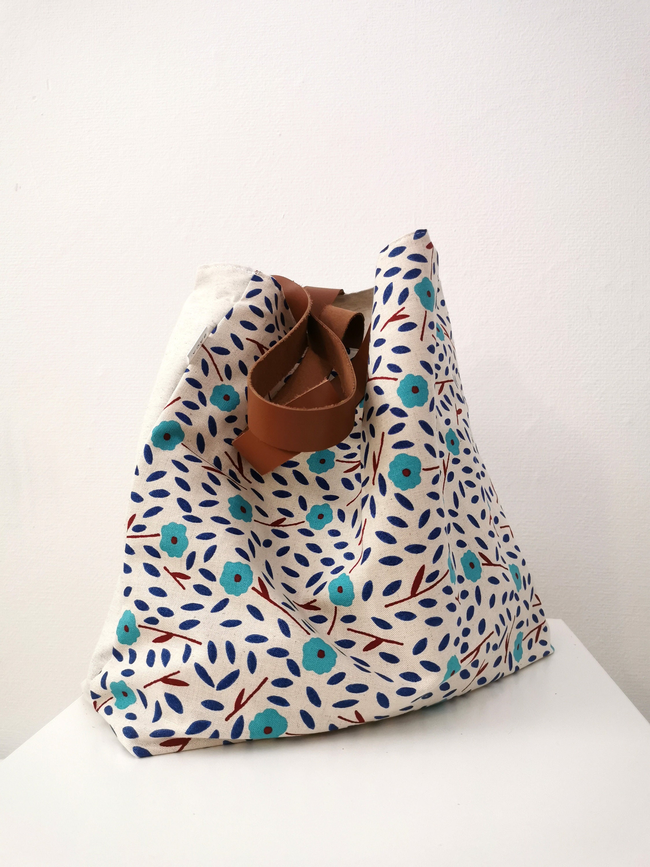 Flower Fabric Bag, Women's Canvas Bag, Large Canvas Bag, Cotton Flower ...