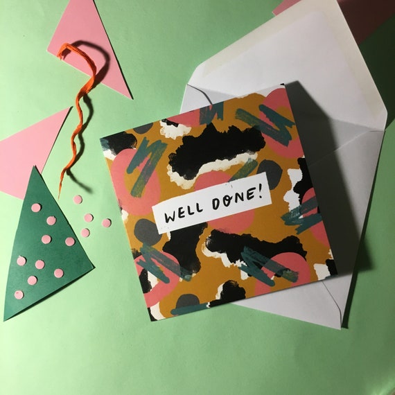 Patterned Well Done Celebration Cards | Etsy