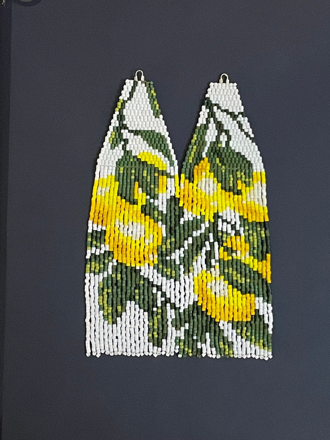 Beaded Lemons Lemon Trees Native American Beaded Fringe Earrings - Etsy