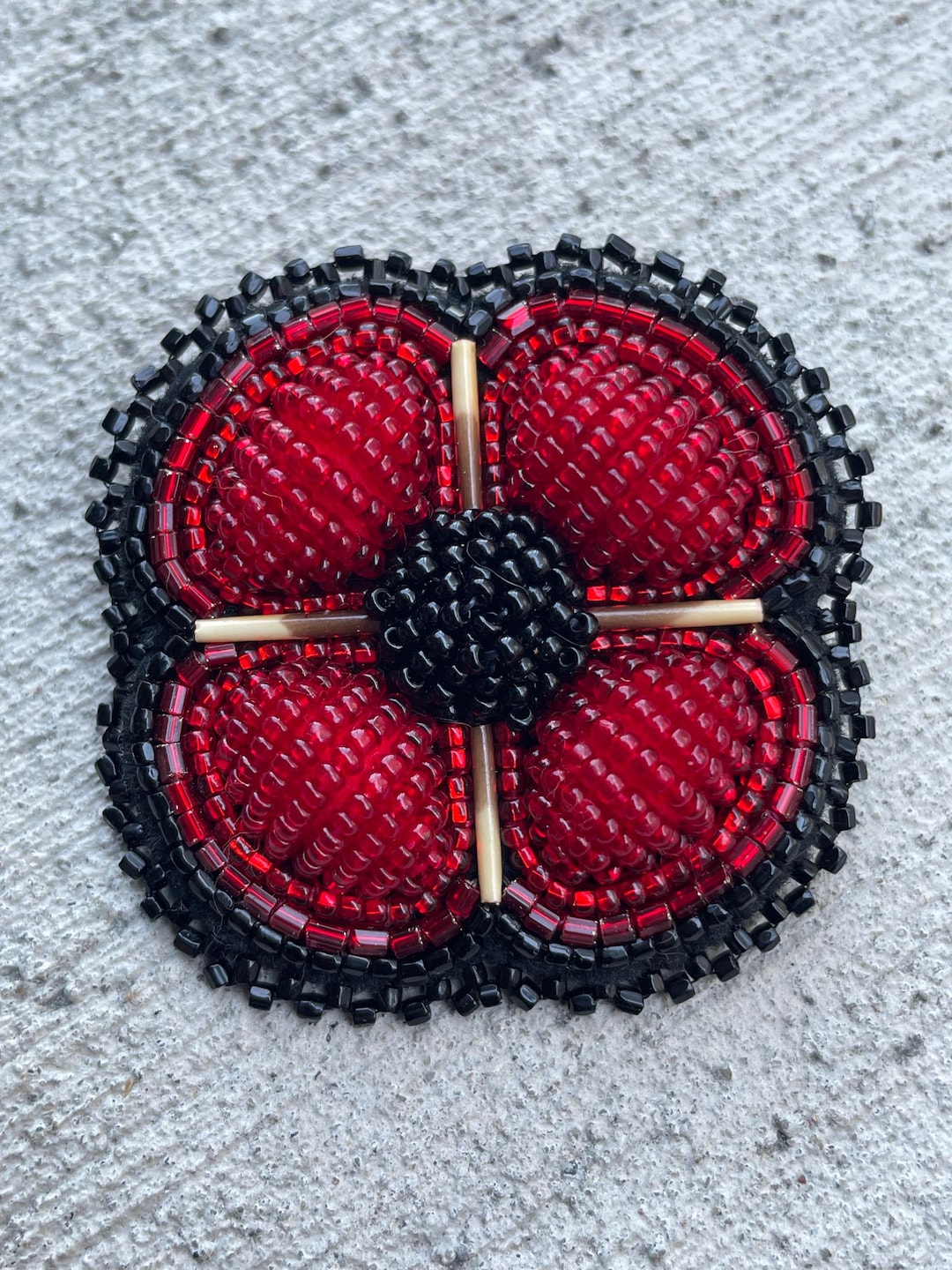 Indigenous-made Beaded Poppy Remembrance Day - Etsy