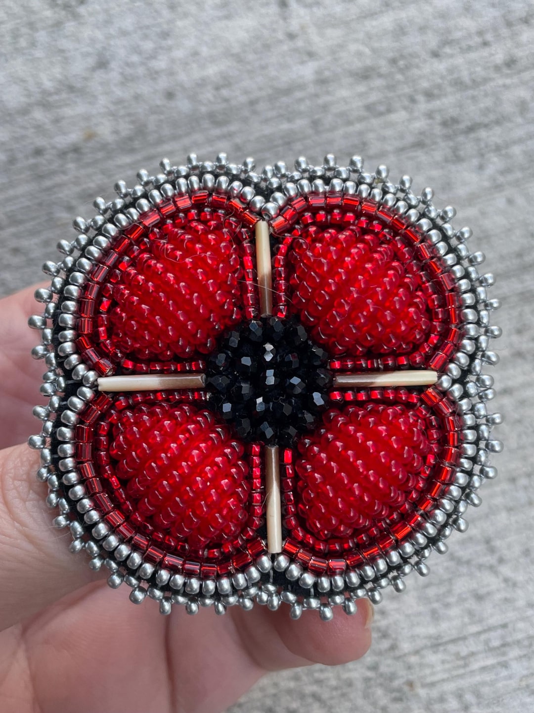 Indigenous-made Beaded Poppy Remembrance Day - Etsy