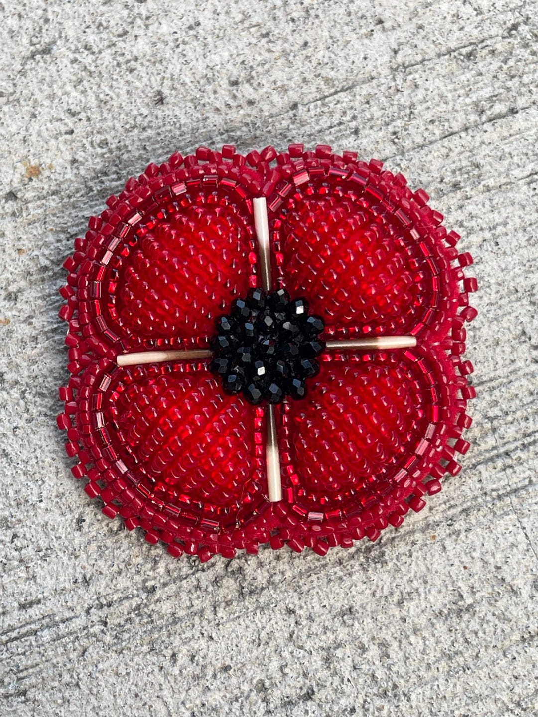 Indigenous-made Beaded Poppy Remembrance Day - Etsy