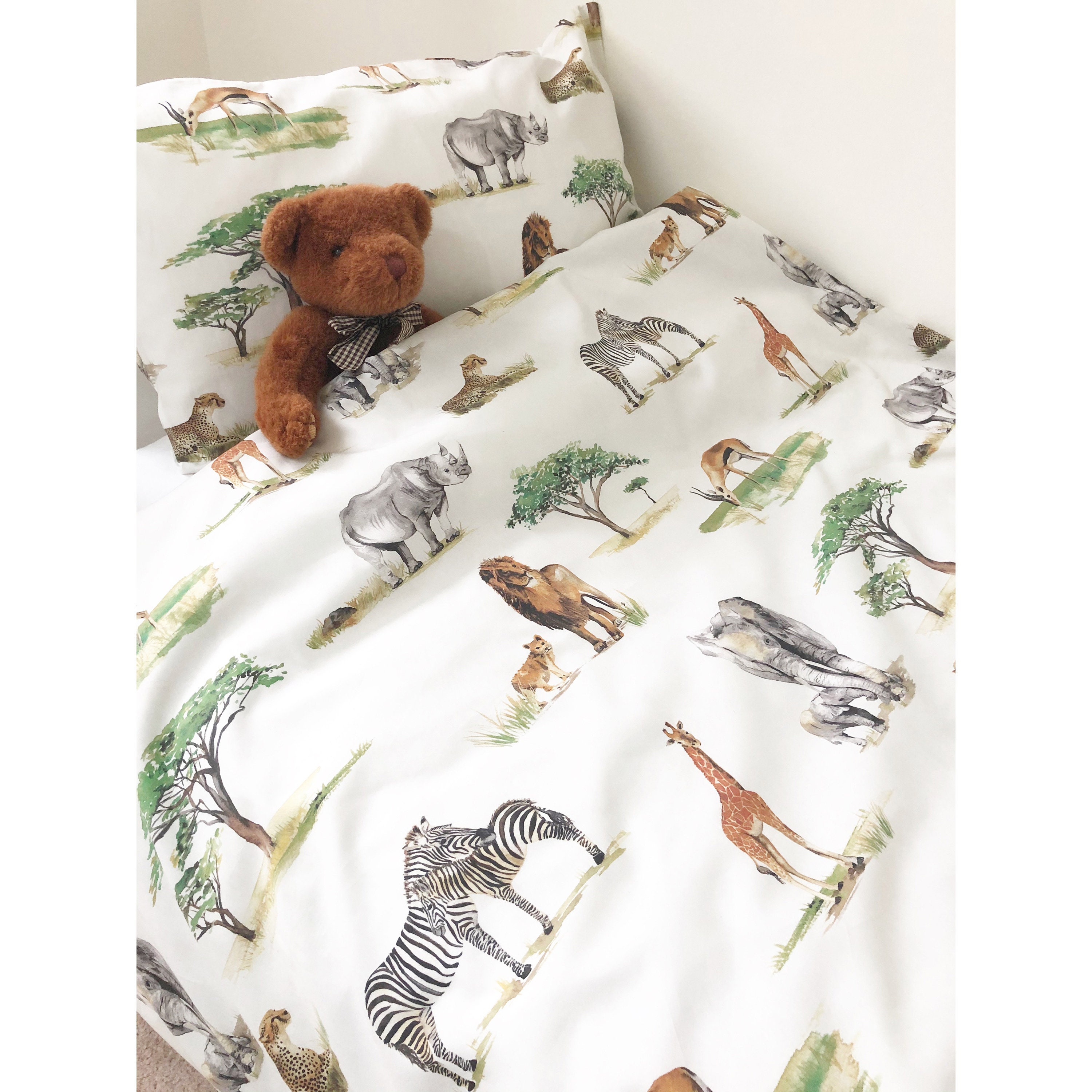 Safari Animals Children's Bedding Set - Etsy