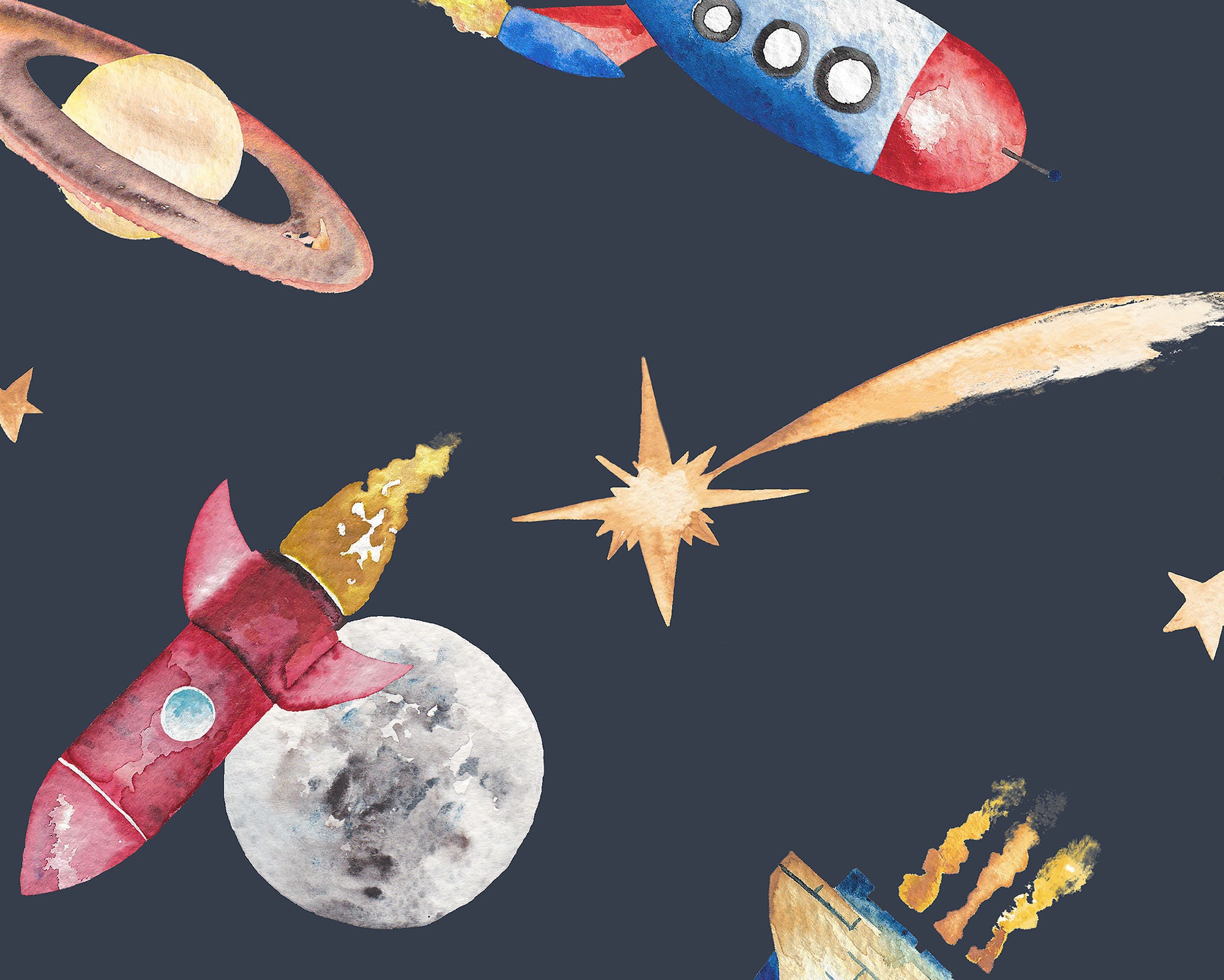 Rockets Children's Wallpaper - Etsy UK