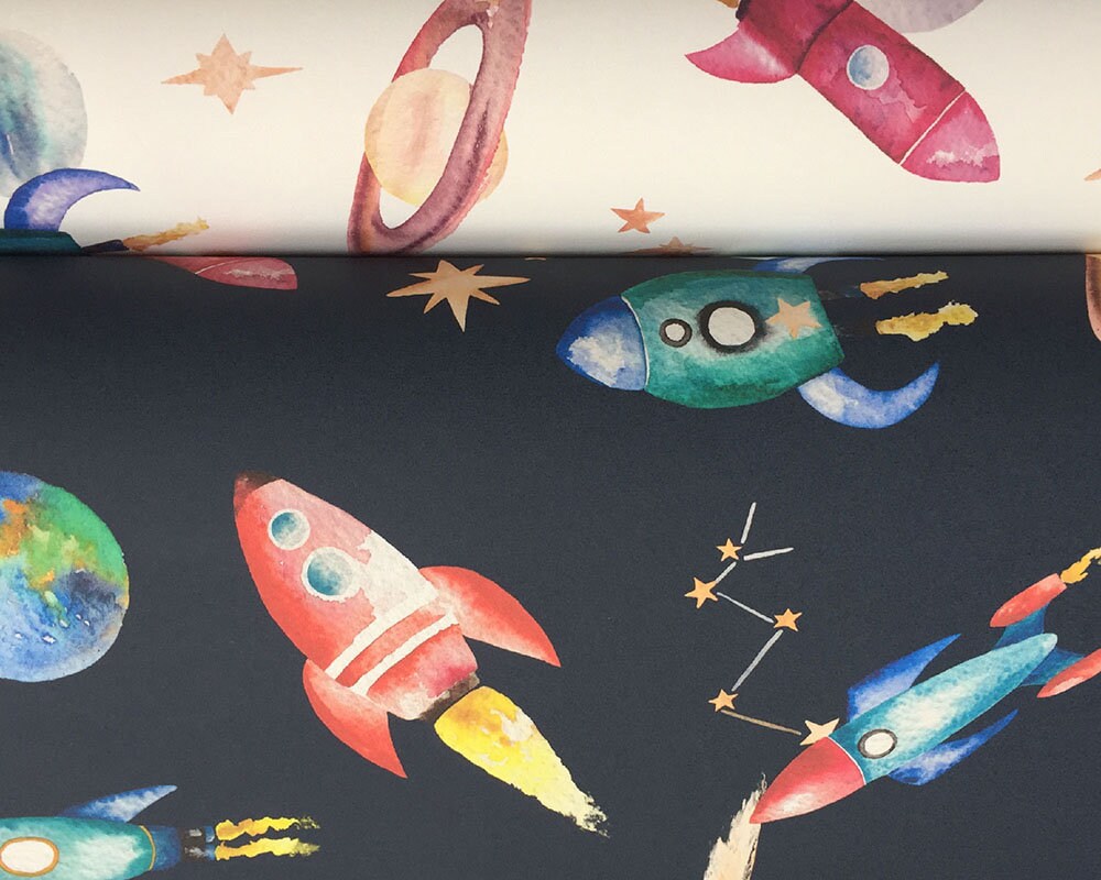 Rockets Children's Wallpaper - Etsy UK