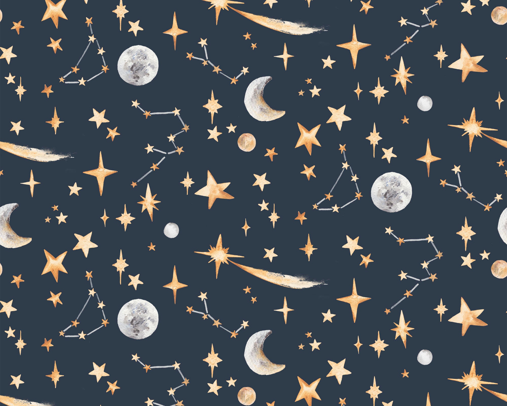 Stars Children's Wallpaper Available in 4 colourways | Etsy