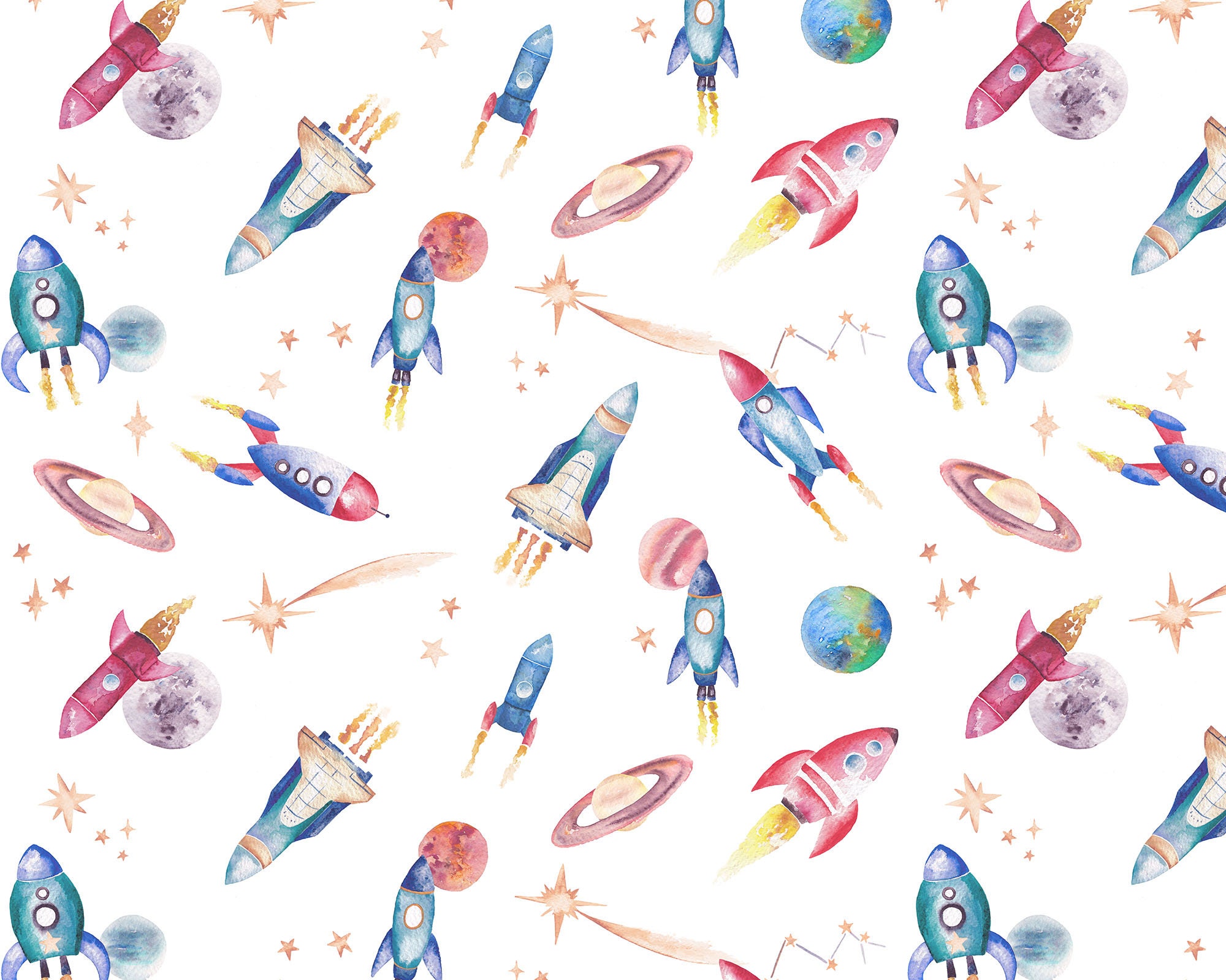 Rockets Children's Wallpaper - Etsy UK