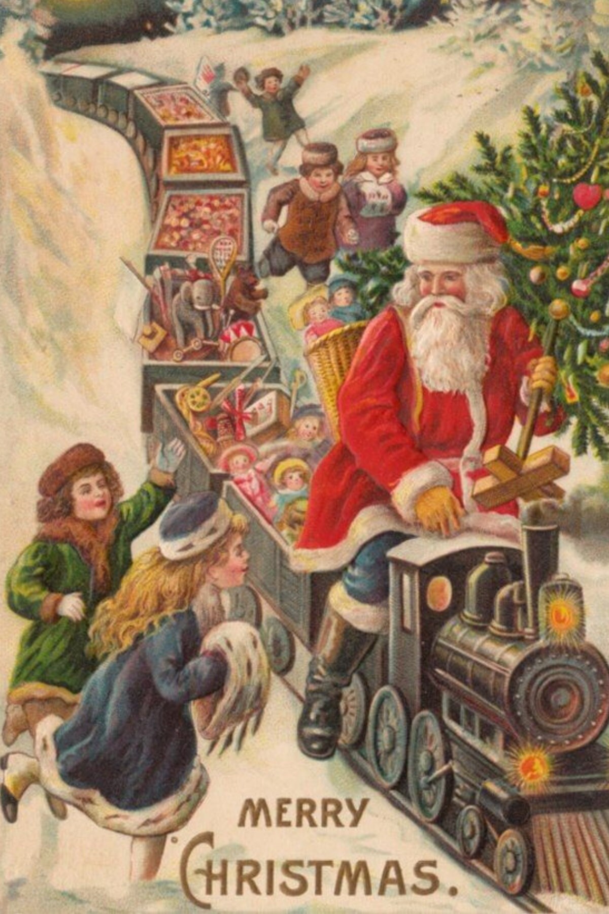 Christmas Vintage Postcards Set, DIGITAL DOWNLOAD, Old St. Nick, Santa ...