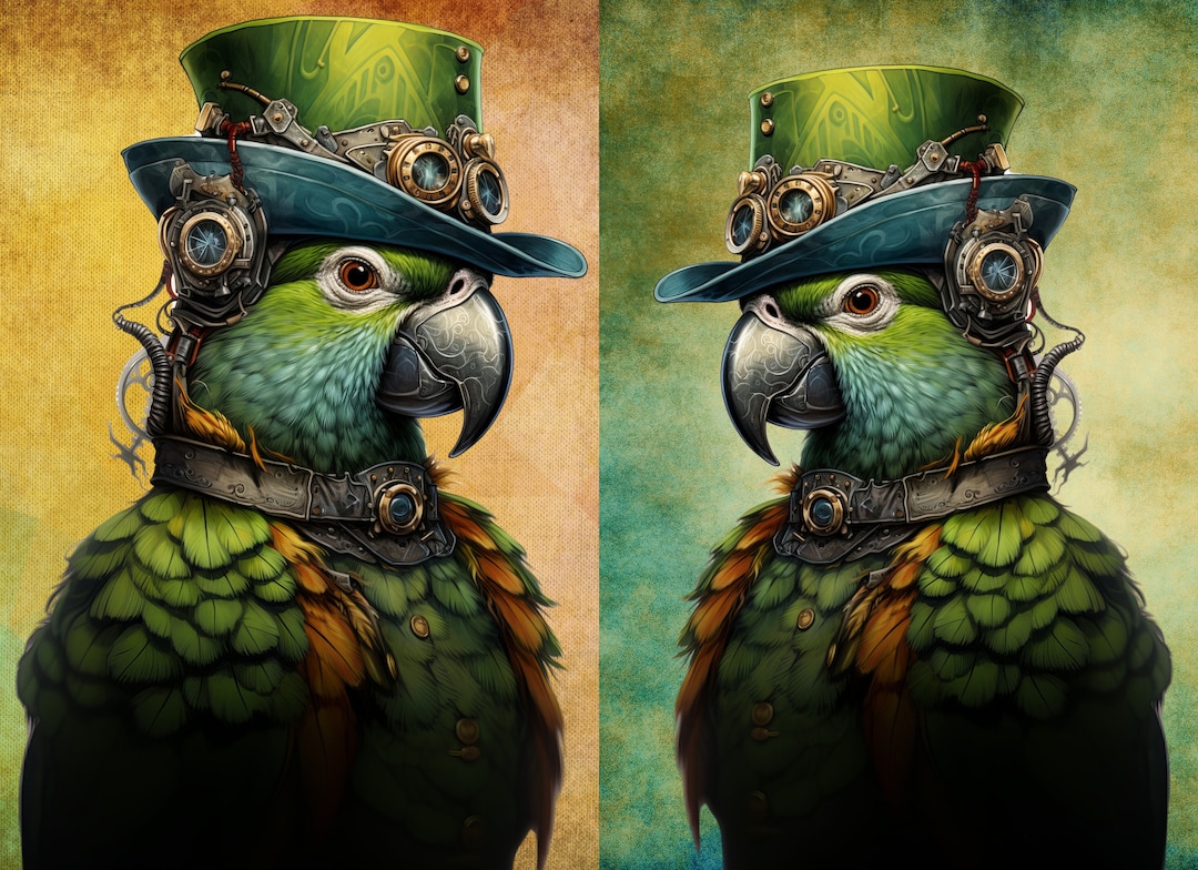 76_steampunk Parrot Right and Left Combo, Deborah Bucher Designs ...