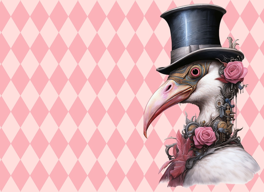 78_steampunk Flamingo and Harlequin Combo - Etsy