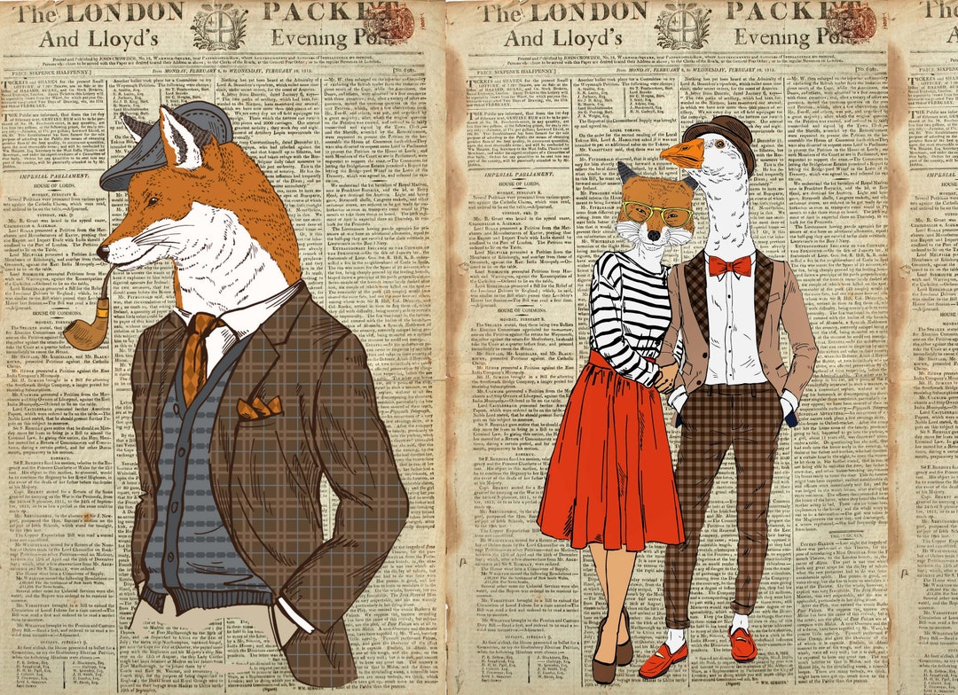 17_fox in A Suit - Girl Fox With Boy Goose, Deborah Bucher Designs, Boy ...