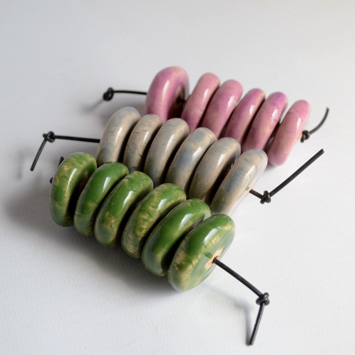 Set 6 Pcs Ceramic Disk Beads 25-27 Mm in Diameter. Circle - Etsy