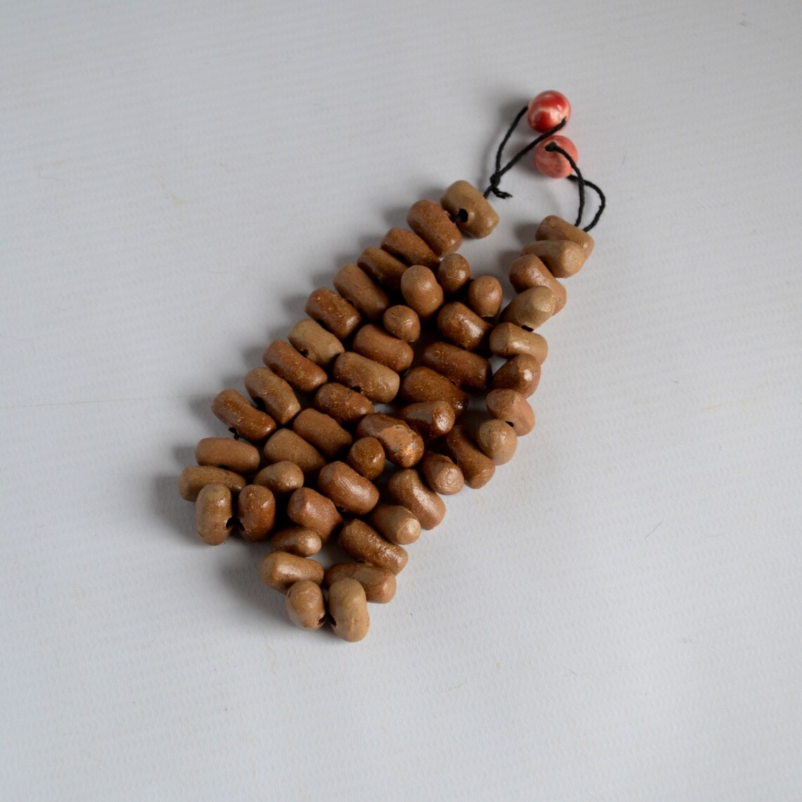 Cylinder beads about 15 mm quantity 50 pcs. Matte brown beads | Etsy
