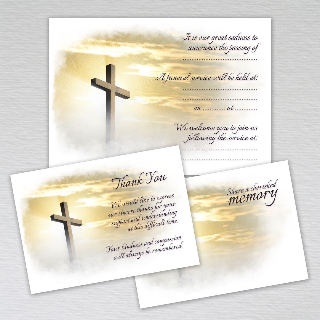 Funeral Invitations Announcement Cards | Funeral Table Favours Memory ...