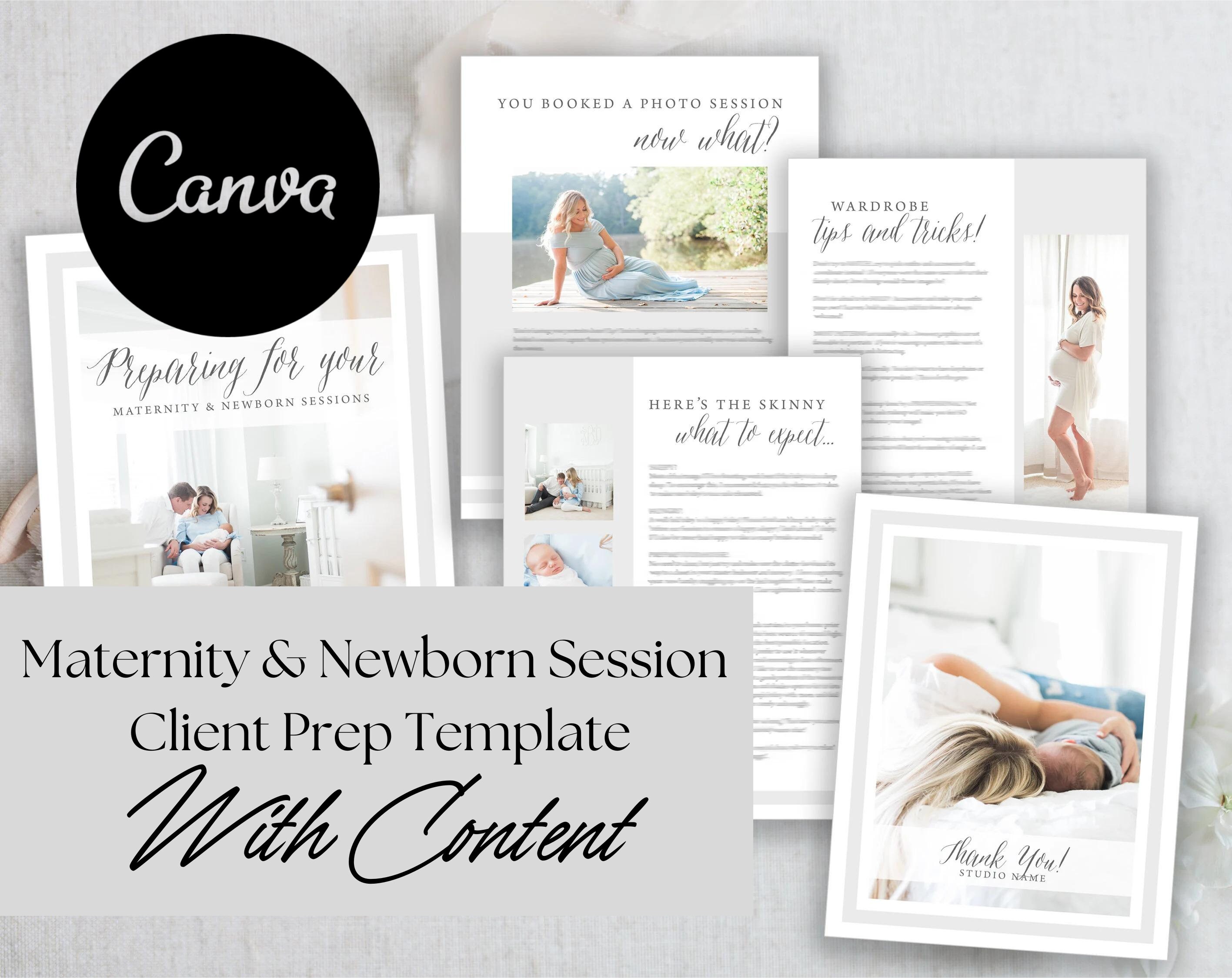 Maternity and Newborn Session Prep Guide Template. Instant Download ...