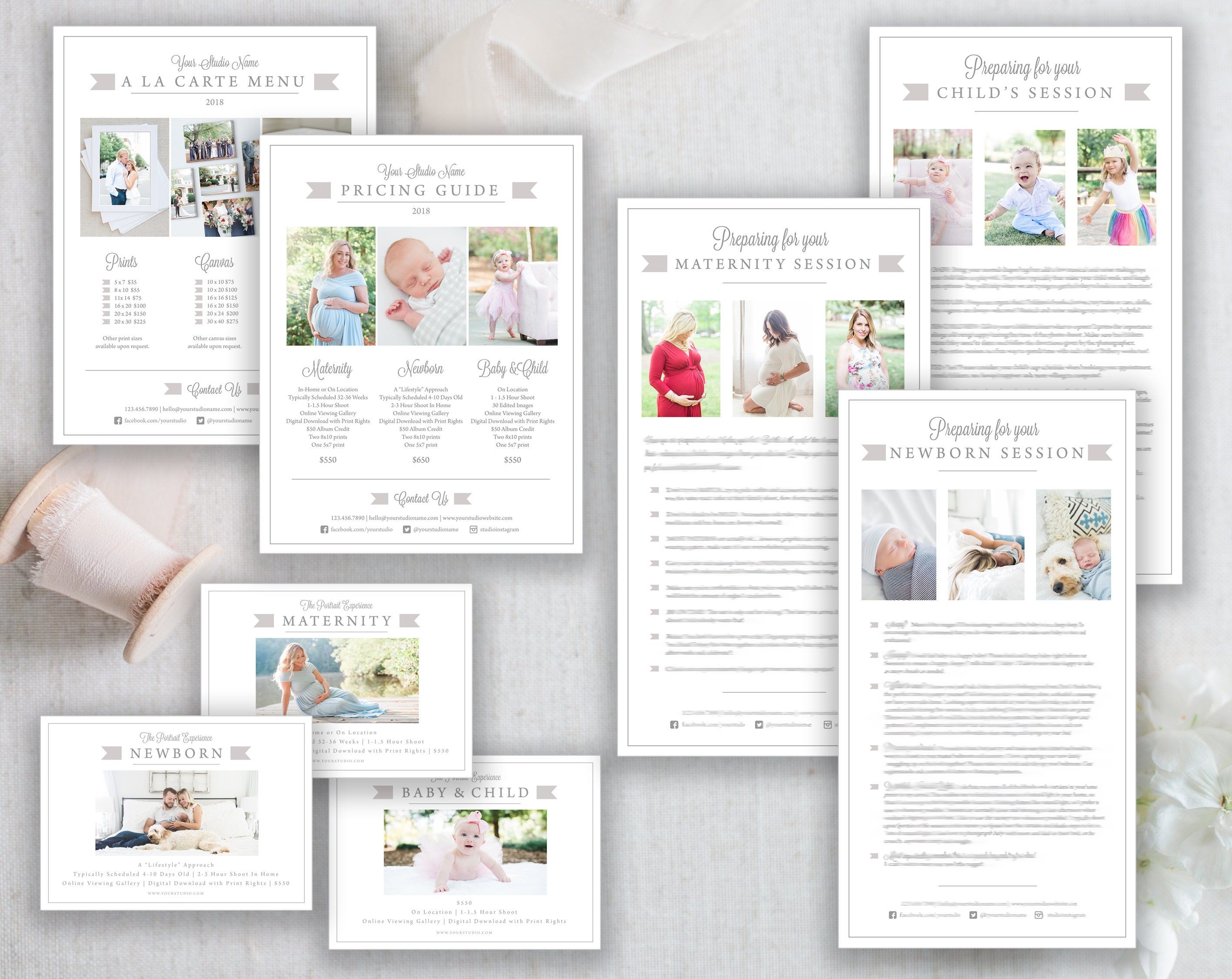 Maternity Newborn and Baby & Child Session Template Bundle. - Etsy