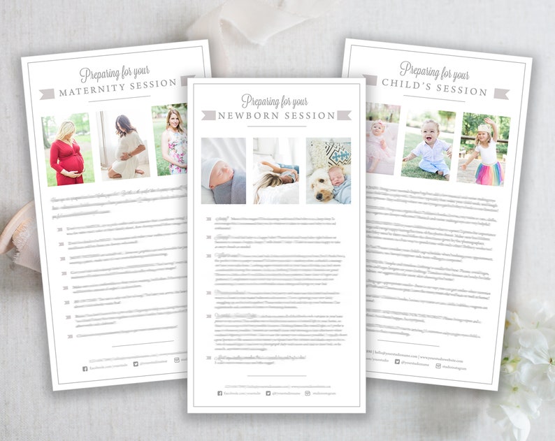 Maternity, Newborn, and Baby & Child Session Template Bundle. Newborn ...