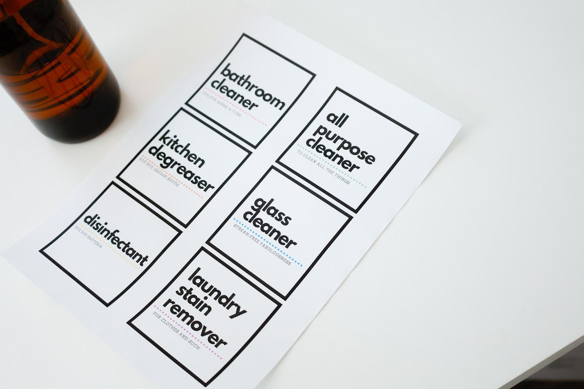 Cleaning Labels | Spray Bottle Labels | Custom Labels | Printable ...