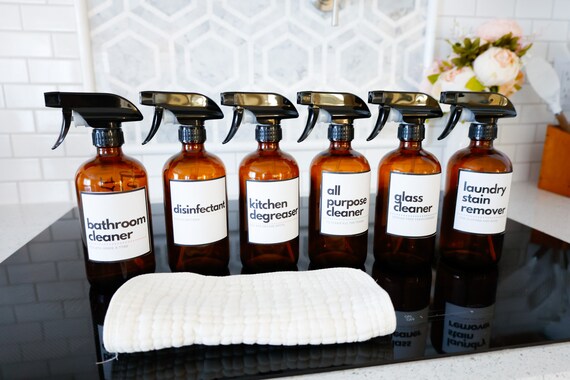 Cleaning Labels Spray Bottle Labels Custom Labels | Etsy