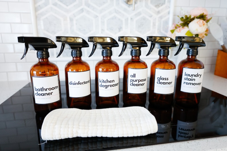 Cleaning Labels | Spray Bottle Labels | Custom Labels | Printable ...