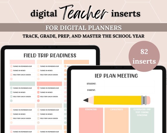 Digital Teacher Inserts for Digital Planners Teaching - Etsy
