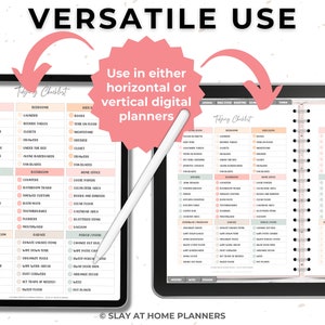 Clean Home Cleaning Checklist | Cleaning Inserts for Digital Planners ...