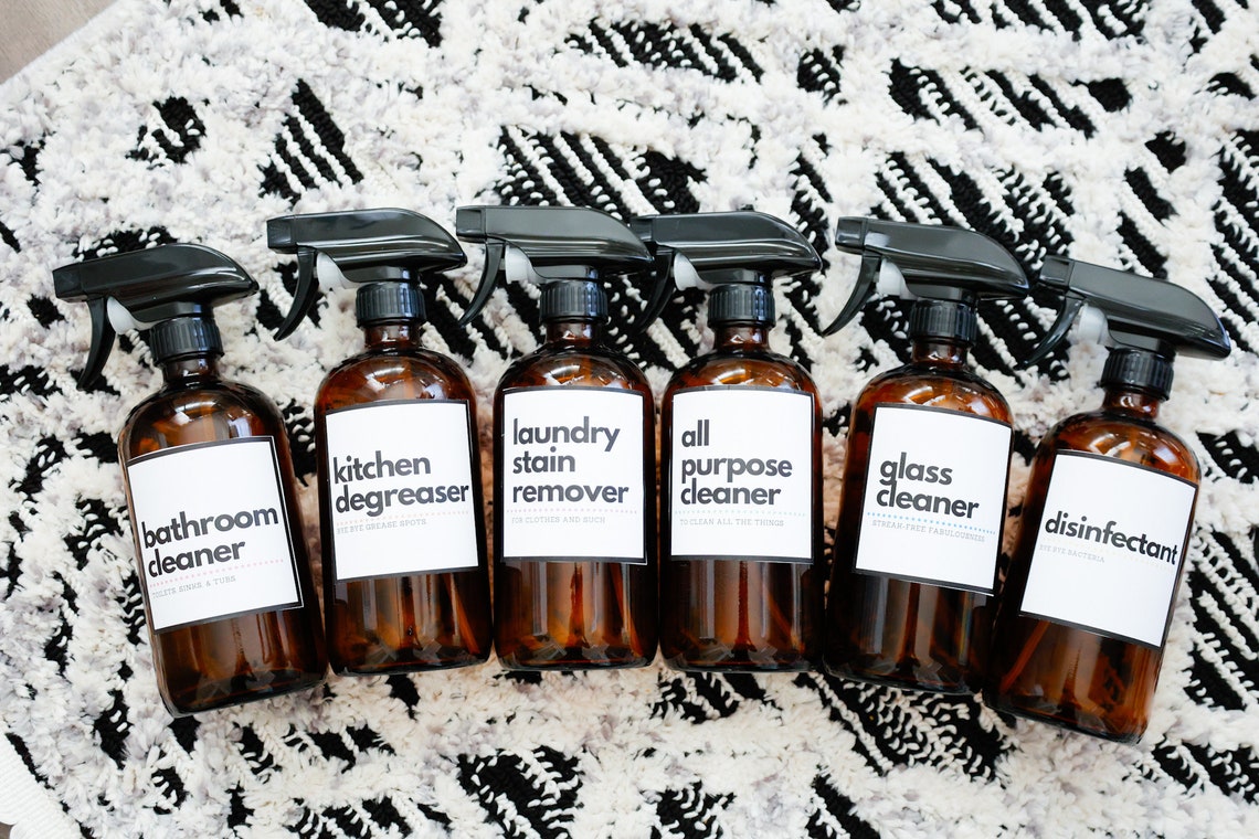 Cleaning Labels | Spray Bottle Labels | Custom Labels | Printable ...