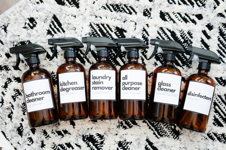 Cleaning Labels | Spray Bottle Labels | Custom Labels | Printable ...