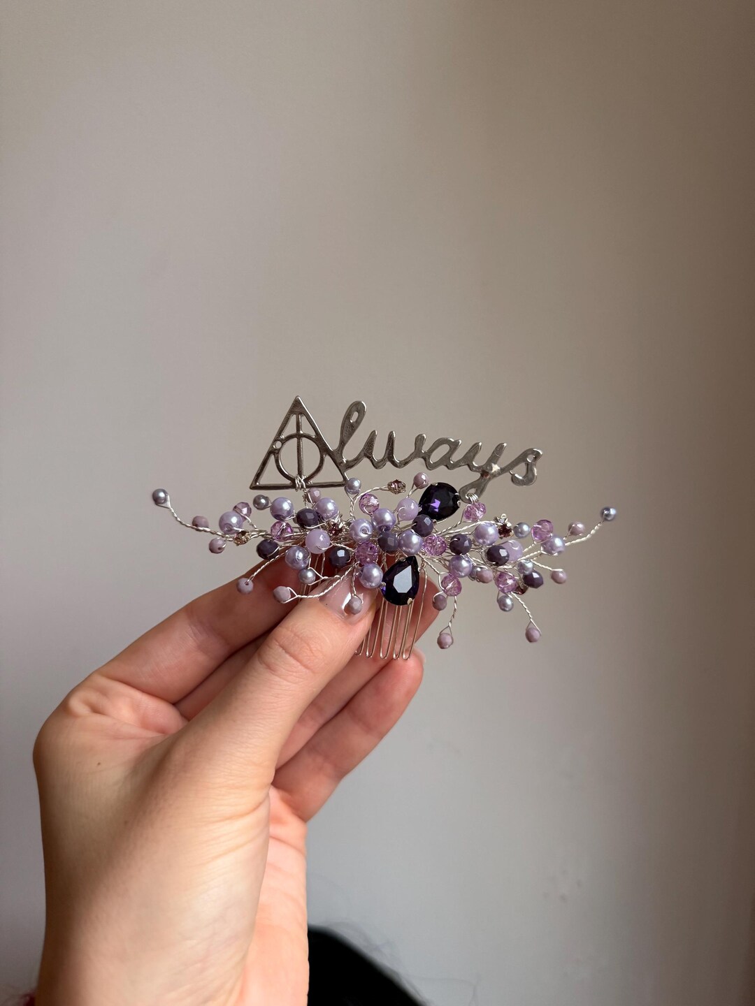 Purple Wedding Hair Piece Lavender Hair Accessory Magic Always Clip HP ...