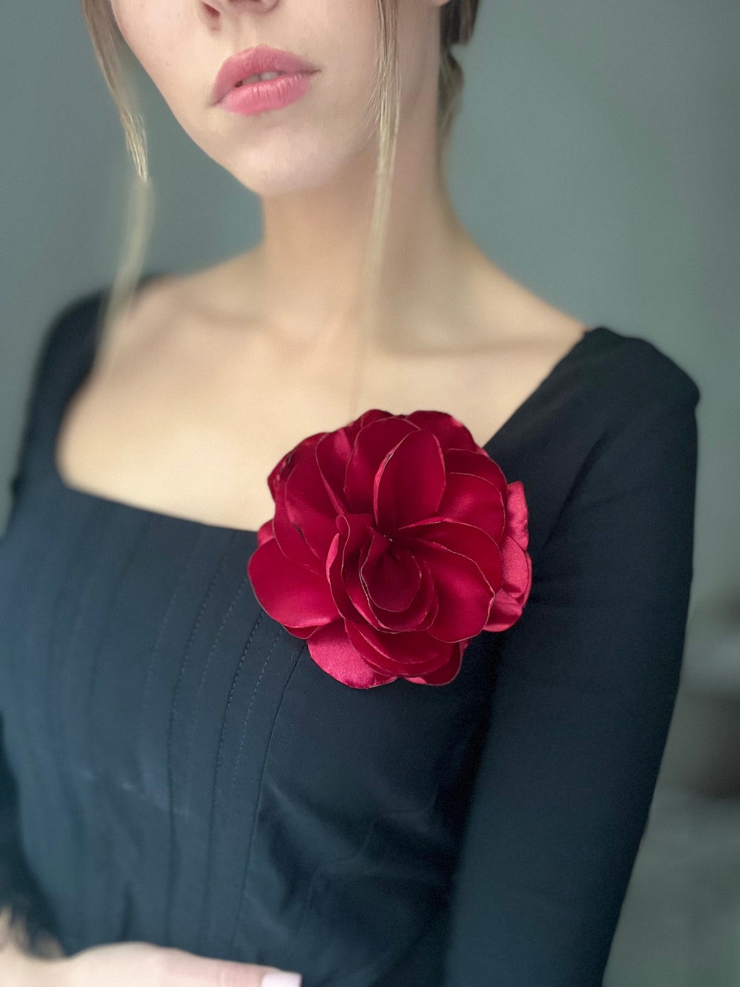 Large Flower Brooch Silk Flower Brooches in Different Colors - Etsy