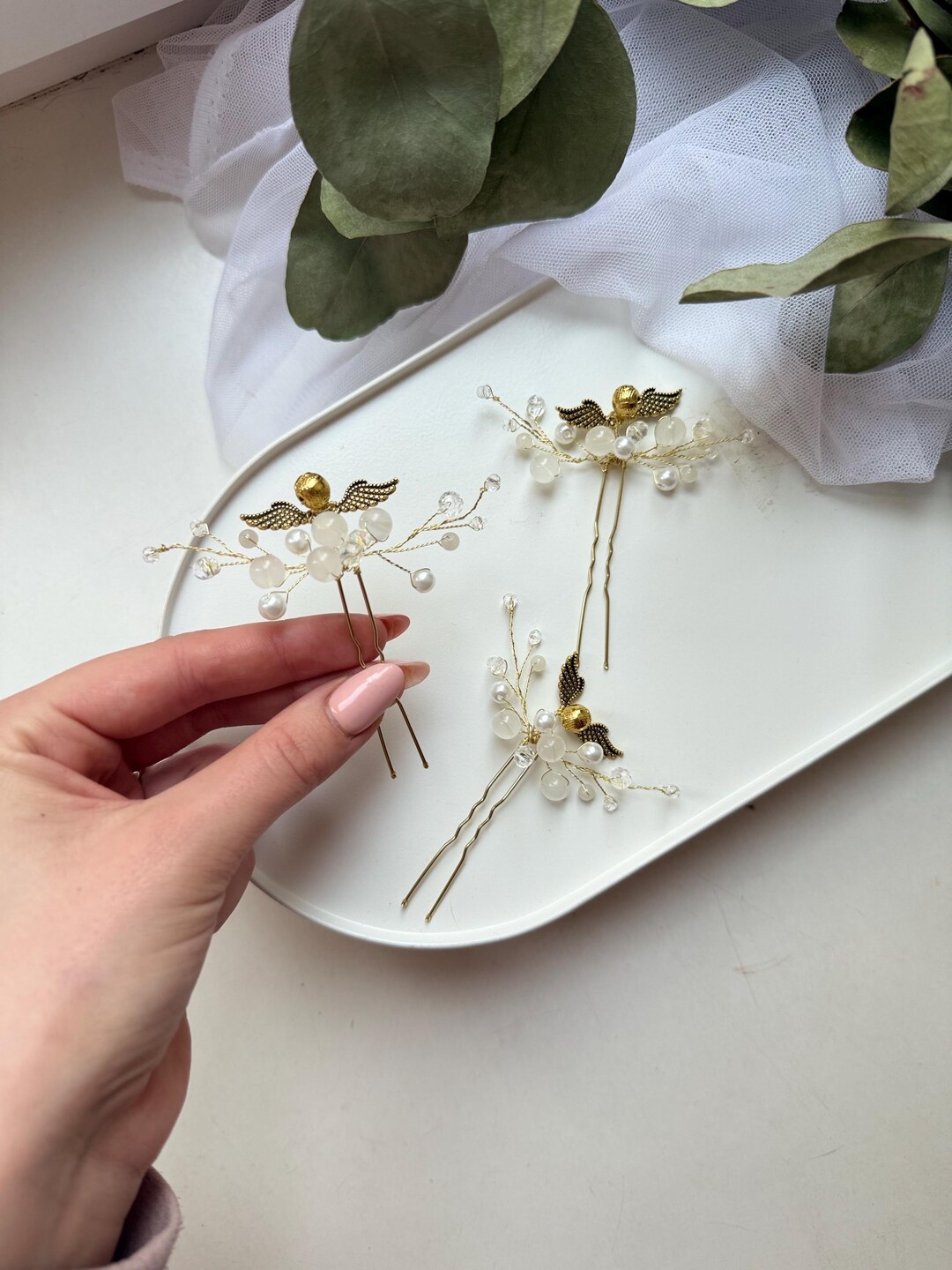 Gold Wings Snitch Hair Comb Magical Wedding Hair Clips Bridal Hair ...