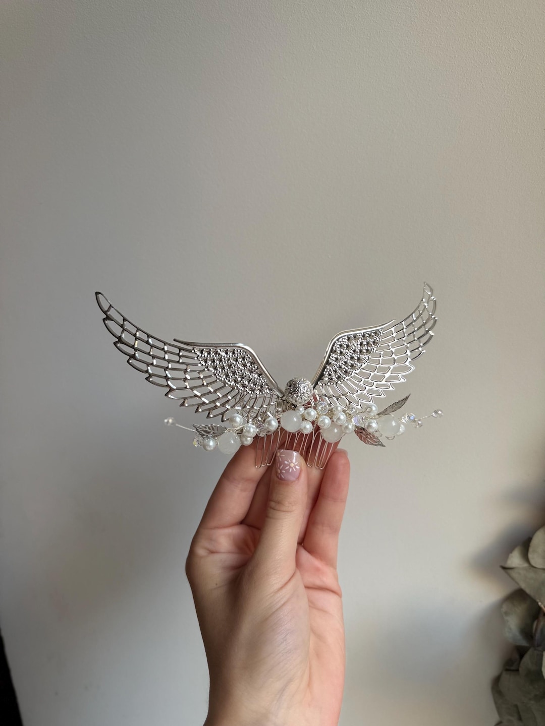 Silver Wings Hair Comb Snitch Magic Wedding Hair Piece Extra Large ...