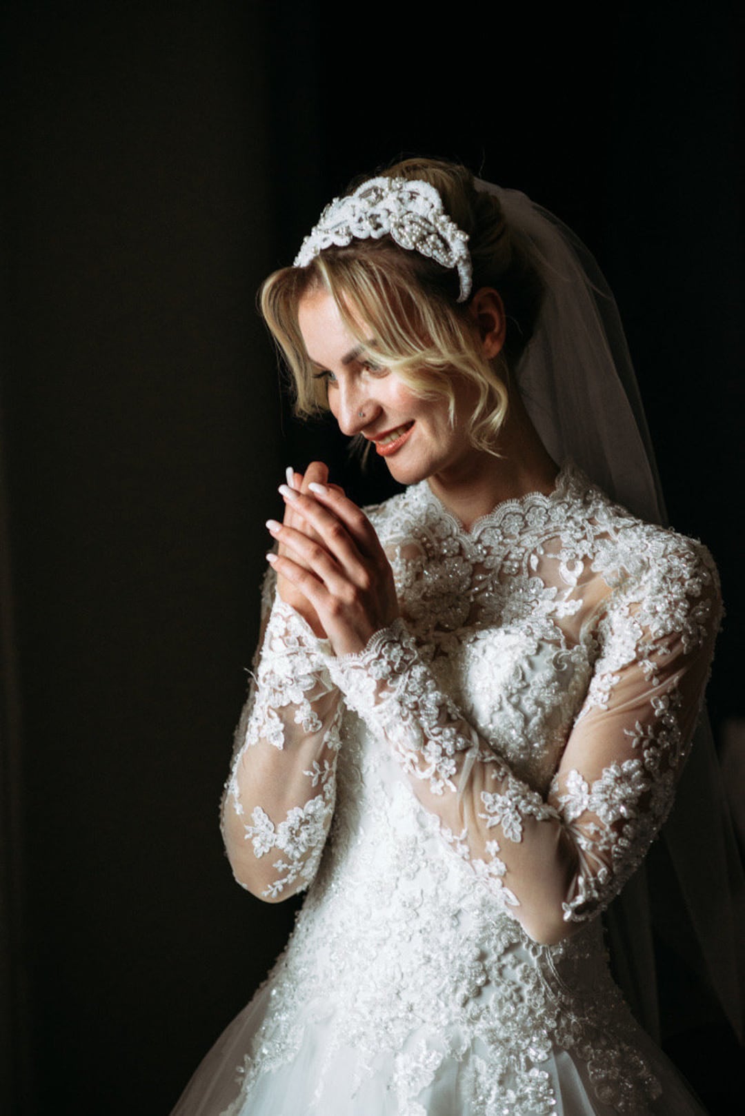 Bridal Lace Headpiece Lace Hair Accessory Floral Hair Comb Wedding Hair ...