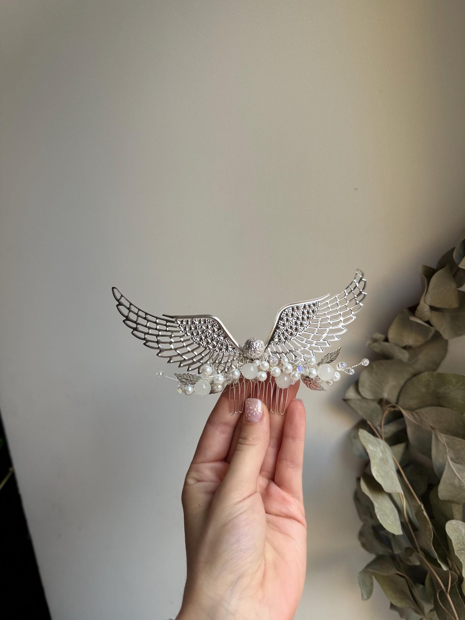 Silver Wings Hair Comb Snitch Magic Wedding Hair Piece Extra Large ...