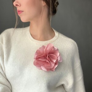 Pink Rose Flower Brooch for Women Large Flower Brooch & Pin Handmade ...