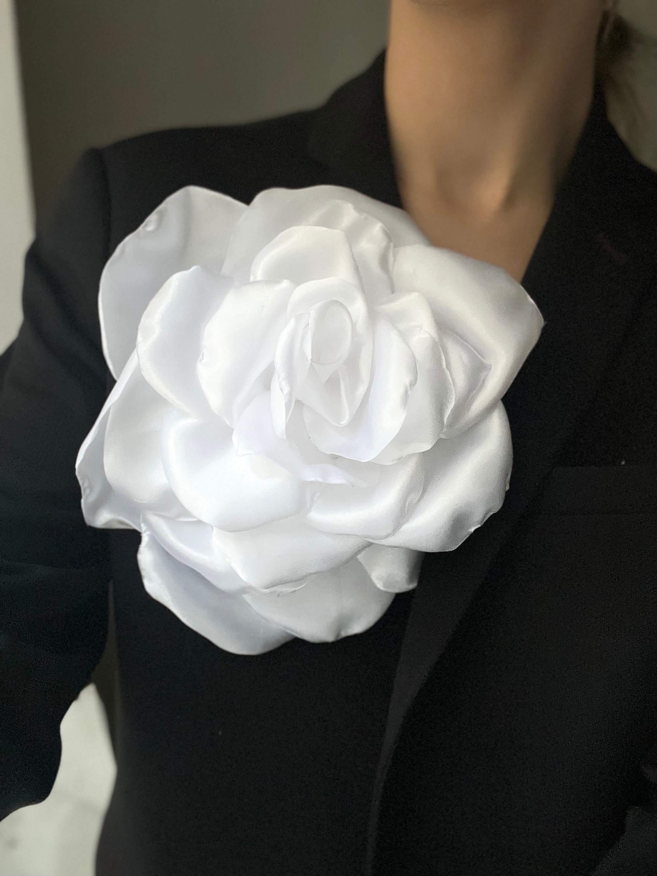 Extra Large White Flower Brooch Oversized Rose Brooches for Women ...