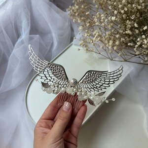 Silver Wings Hair Comb Snitch Magic Wedding Hair Piece Extra Large ...