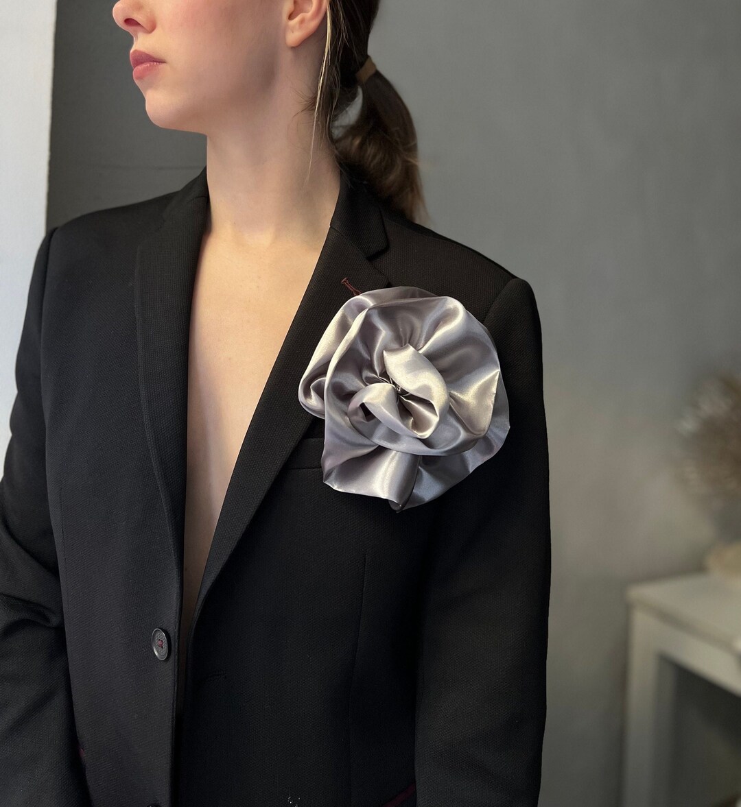 Extra Large White Flower Brooch Oversized Rose Brooches for Women ...