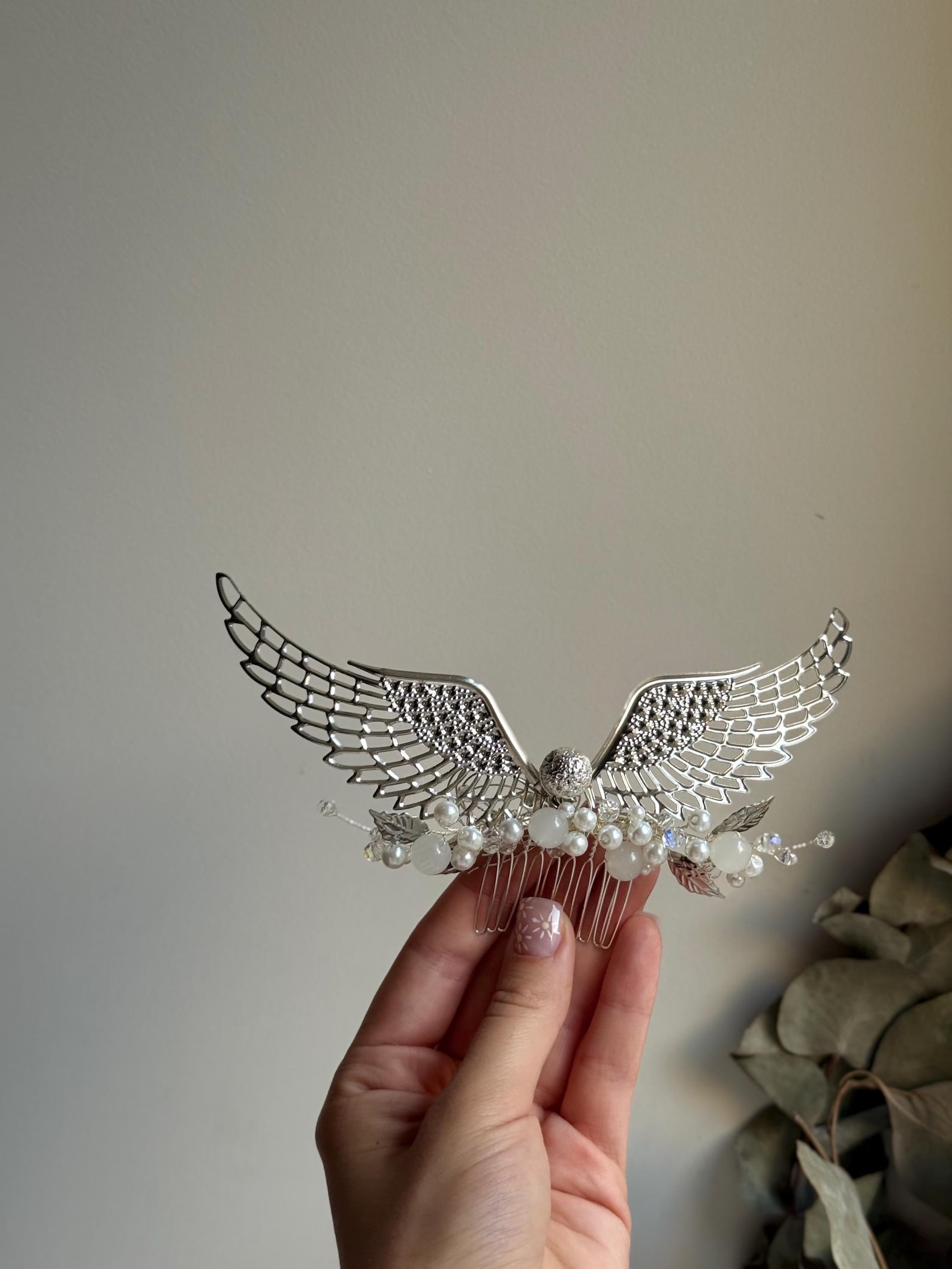 Silver Wings Hair Comb Snitch Magic Wedding Hair Piece Extra Large ...
