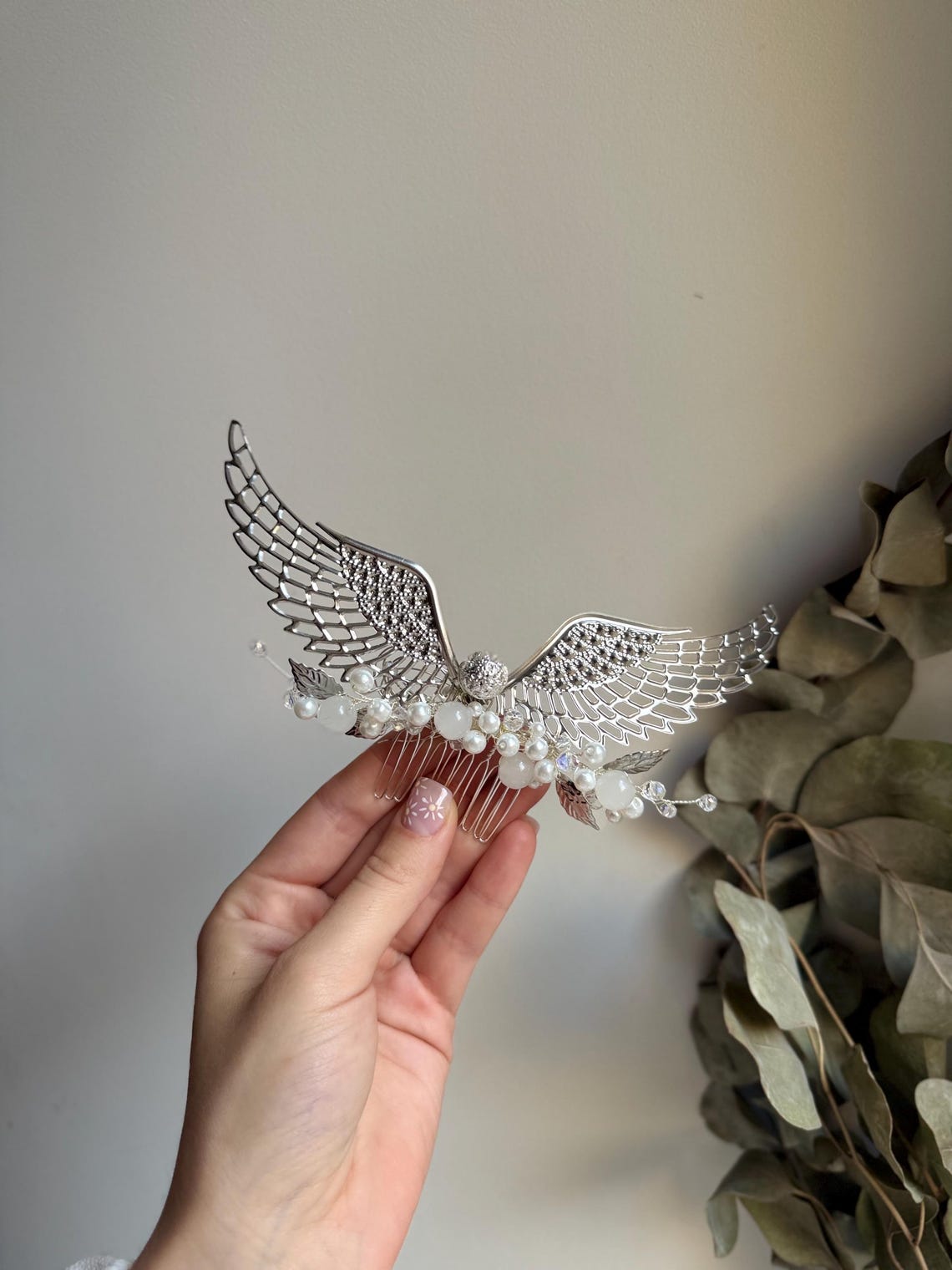 Silver Wings Hair Comb Snitch Magic Wedding Hair Piece Extra Large ...