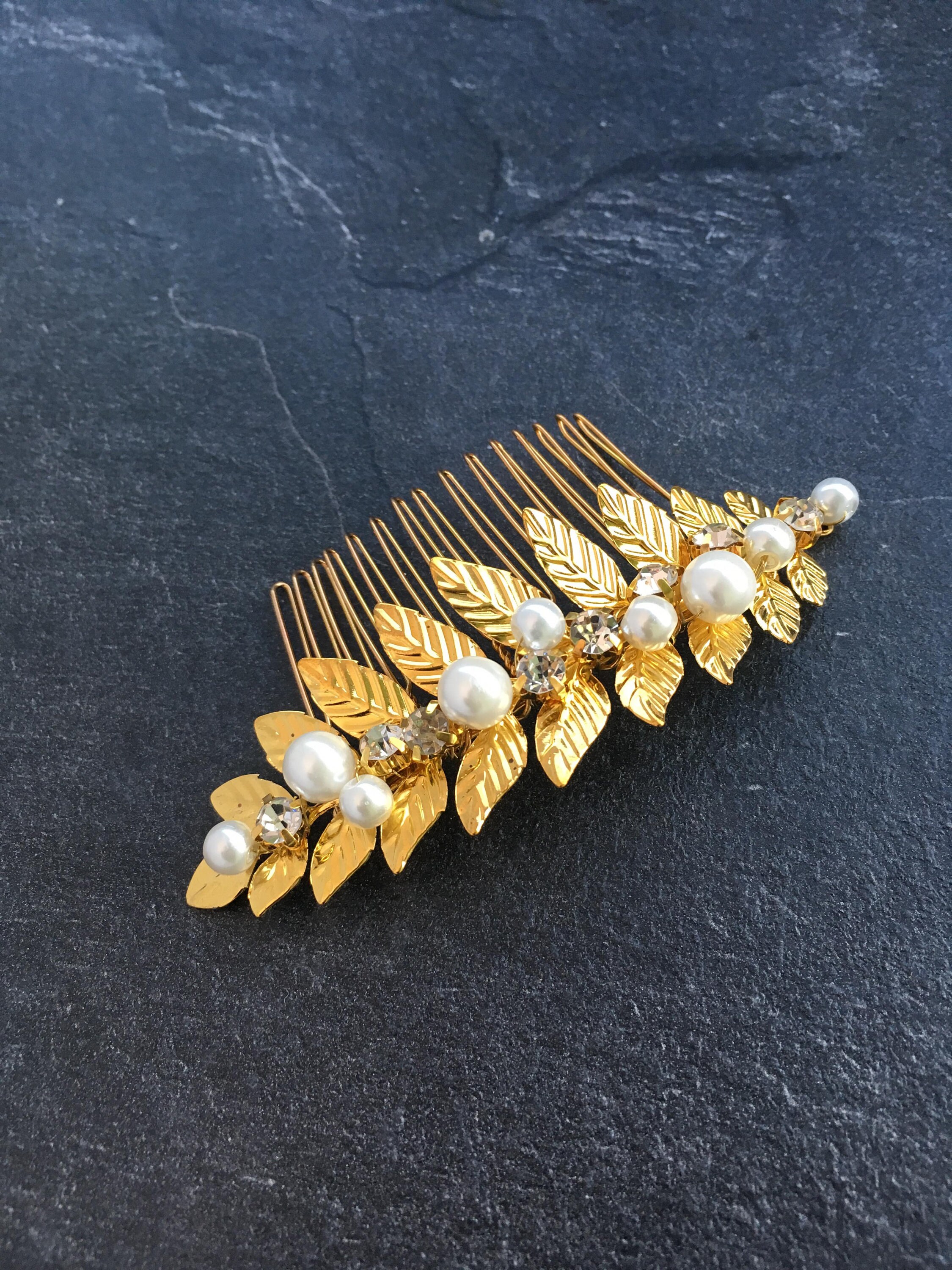 Gold headpiece Gold leaf headpiece Bridal hair comb Boho | Etsy