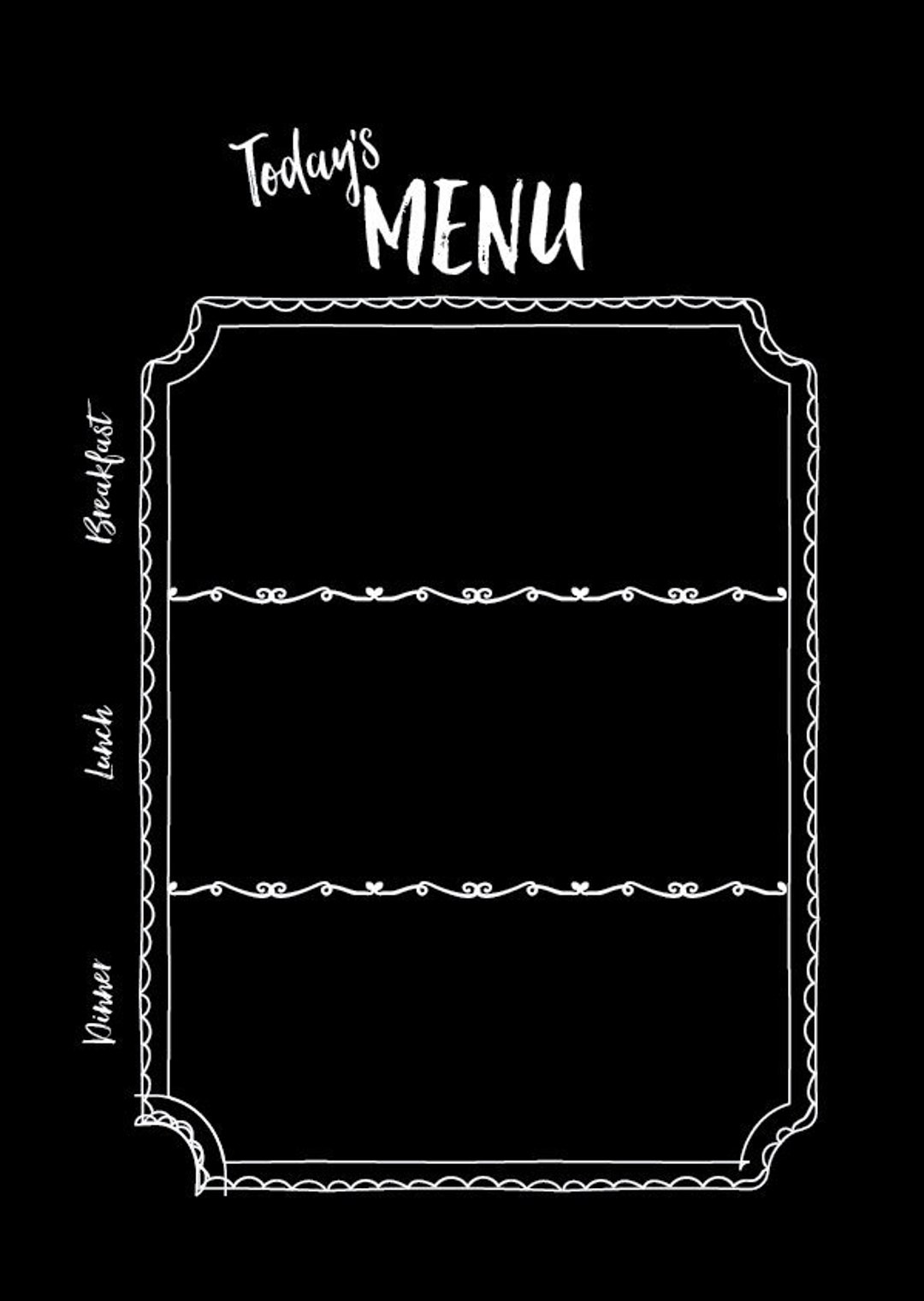 Daily Menu Planner Printable, Breakfast Lunch and Dinner Planner ...