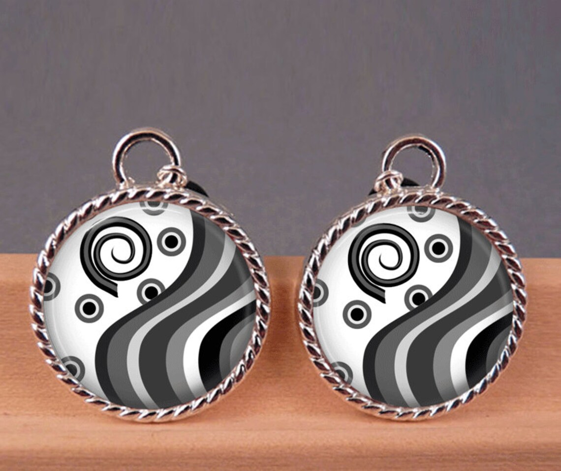 Glass Tile Earrings Glass Tile Jewelry Abstract Earrings - Etsy