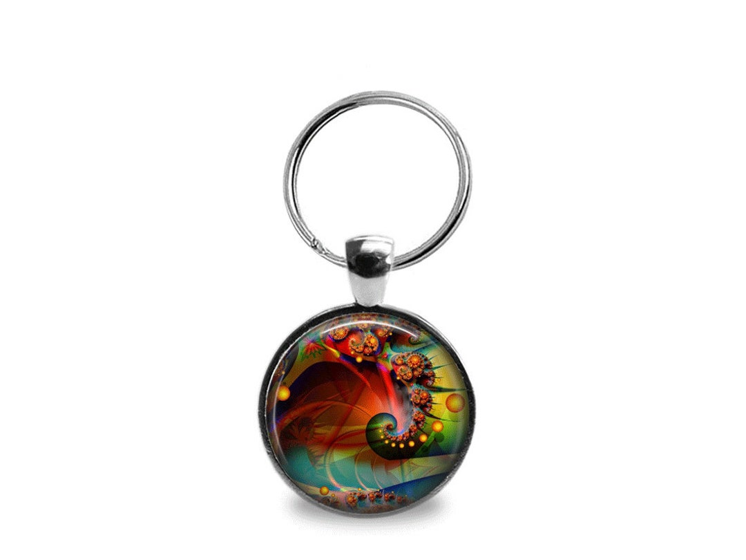 Abstract Keyring Glass Tile Keyring Glass Tile Jewelry Abstract Jewelry ...